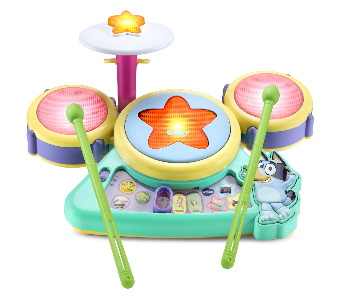 VTech Bluey Hooray Drum Set for Toddlers With Bluey & Bingo