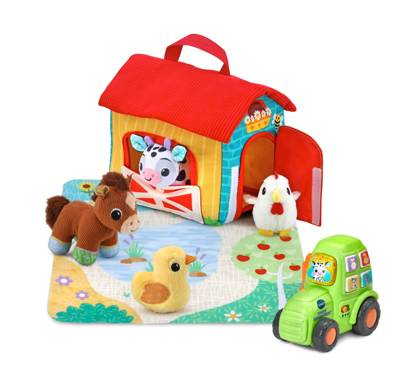 VTech Baby Barnyard Adventure Playset, Plush Animals and Mat