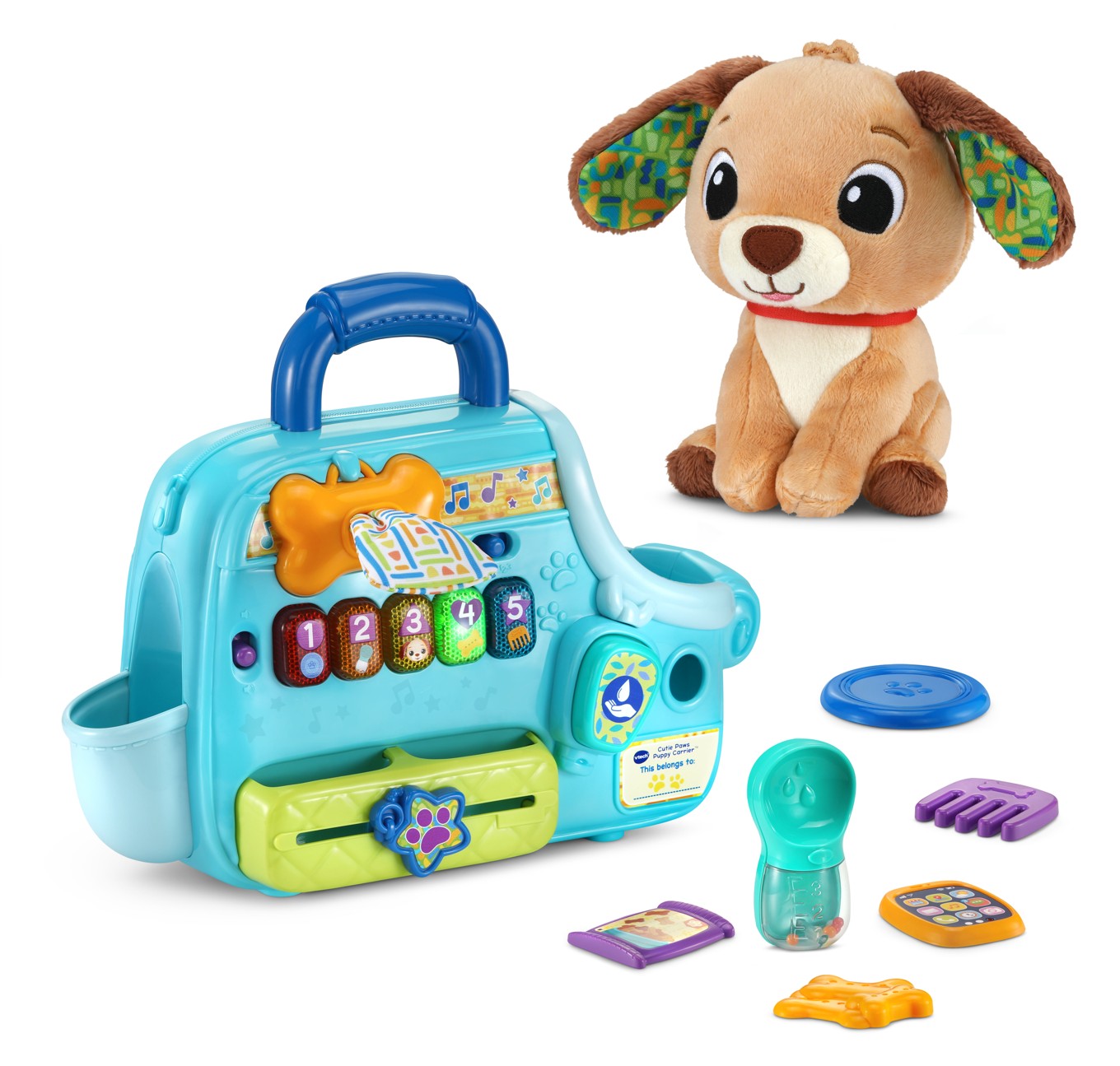 VTech Cutie Paws Interactive Carrier Toy With Plush Puppy