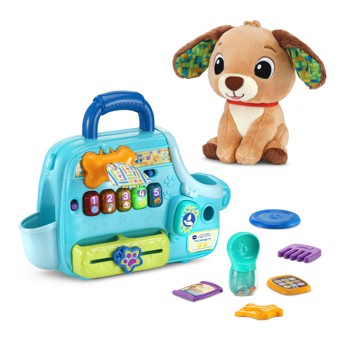 VTech Cutie Paws Interactive Carrier Toy With Plush Puppy