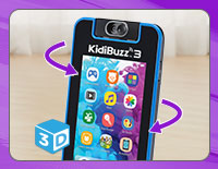 VTech® KidiBuzz™ 3 Black Smart Device, KidiCom Chat™ & Close-Up Lens